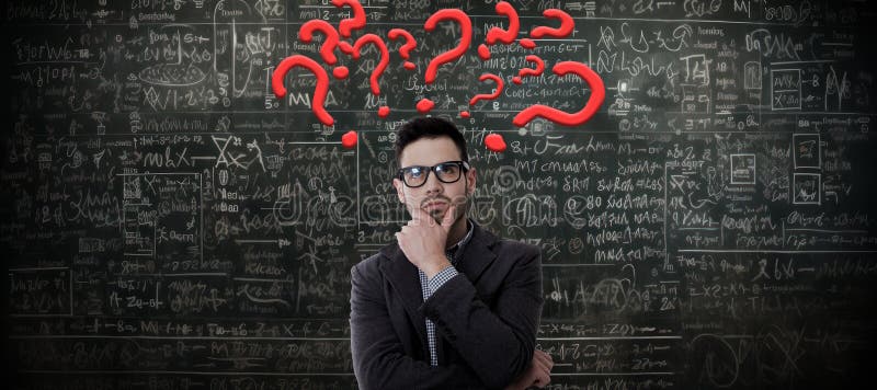 Man with Math Problems on the Blackboard Stock Image - Image of ...