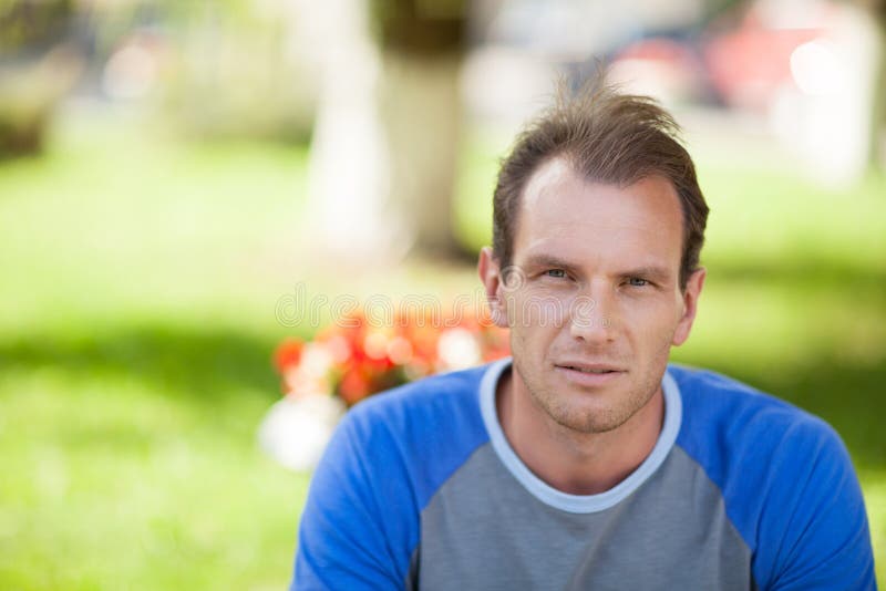 Pensive man portrait stock photo. Image of casual, face - 50103708