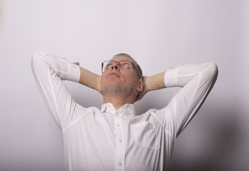 Pensive Man Thinking about Problems at Work Stock Image - Image of ...