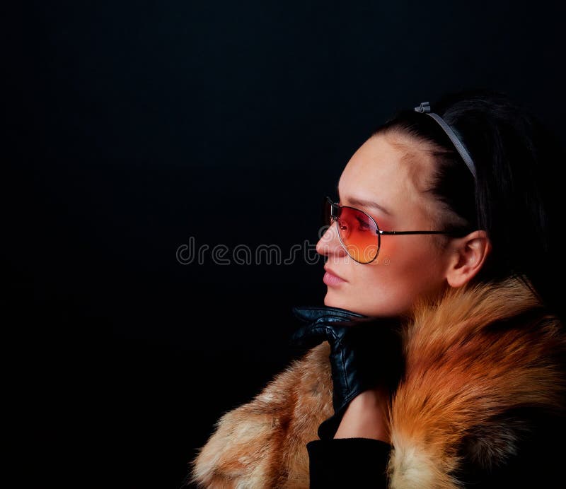 Pensive Model Staring Around Stock Photo - Image of clothes, leather ...