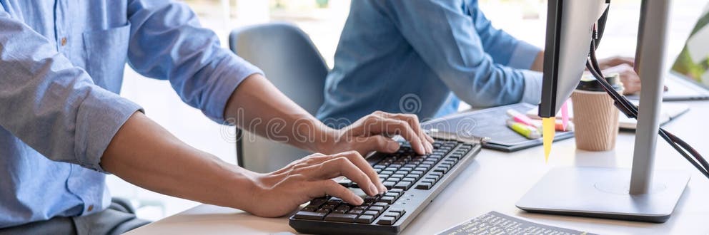 Pensive Programmer Working on on Desktop Pc Programming Code ...