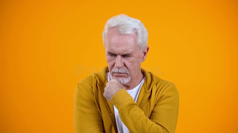 Pensive Senior Man Thinking about Life Difficulties, Solving Problems ...