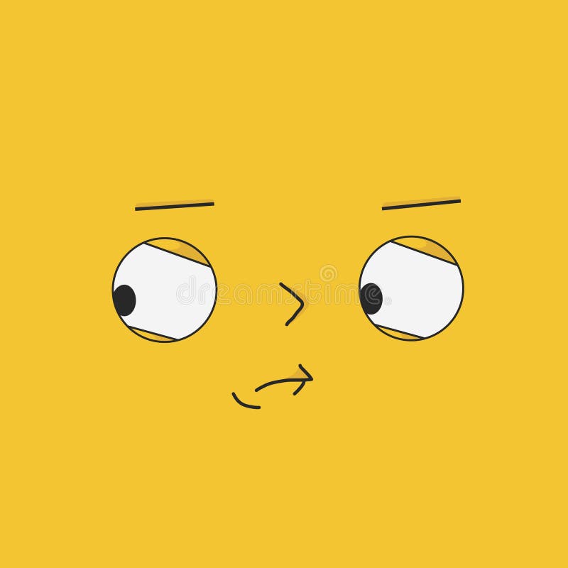 Pensive, Sly Face with Expressive Emotions - Vector Stock Vector ...