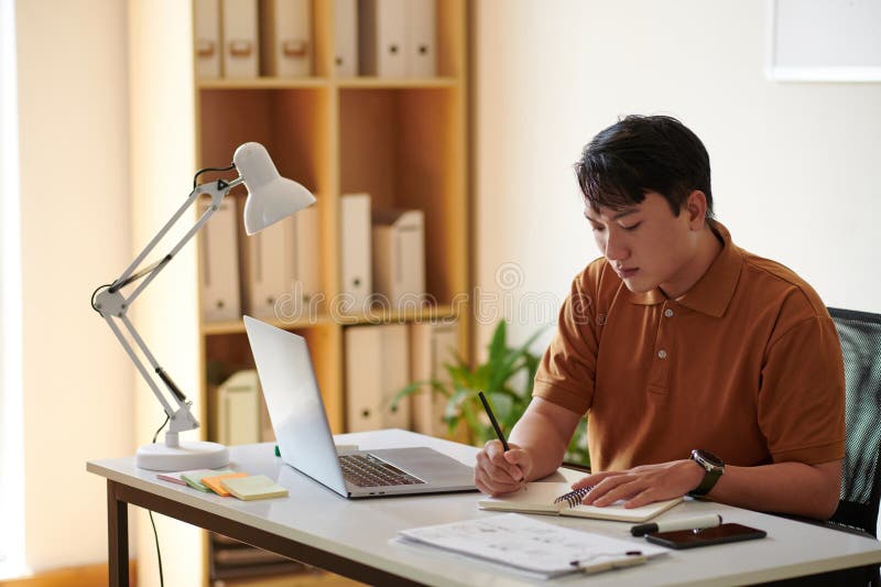 Pensive Software Engineer Building System Stock Photo - Image of system ...