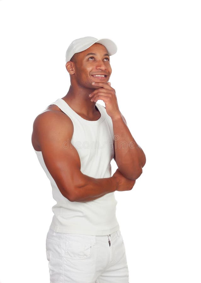 Strong Pensive Man is Sitting on Training Apparatus in Gym and Doing ...