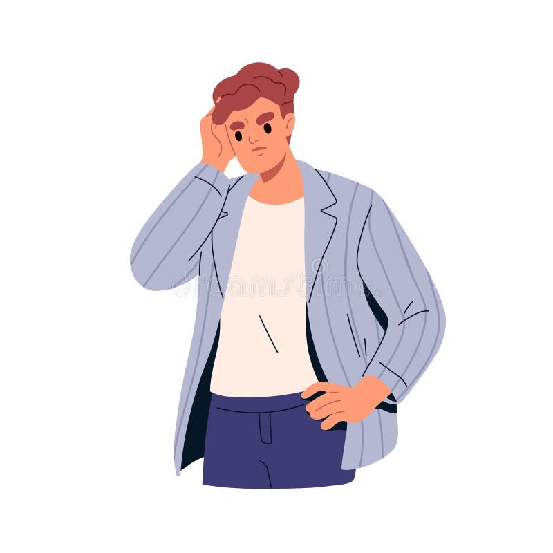 Pensive Thoughtful Man Doubting Worrying Thinking Puzzled Troubled