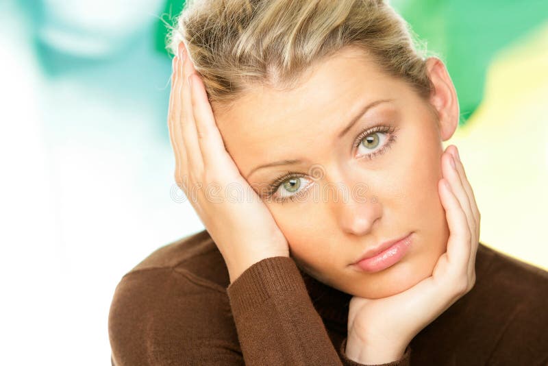 Pensive woman stock photo. Image of face, adults, depression - 13243032