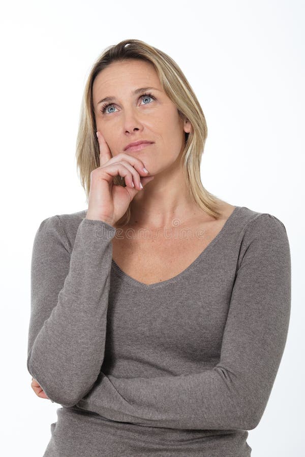 Pensive woman stock image. Image of thoughtful, expressing - 19957335