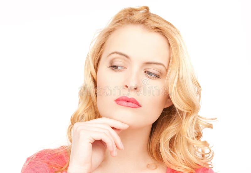 Pensive woman stock photo. Image of pensive, caucasian - 20103136
