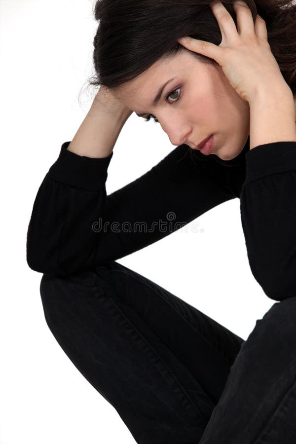 Pensive woman stock photo. Image of conceptual, preoccupied - 35929254