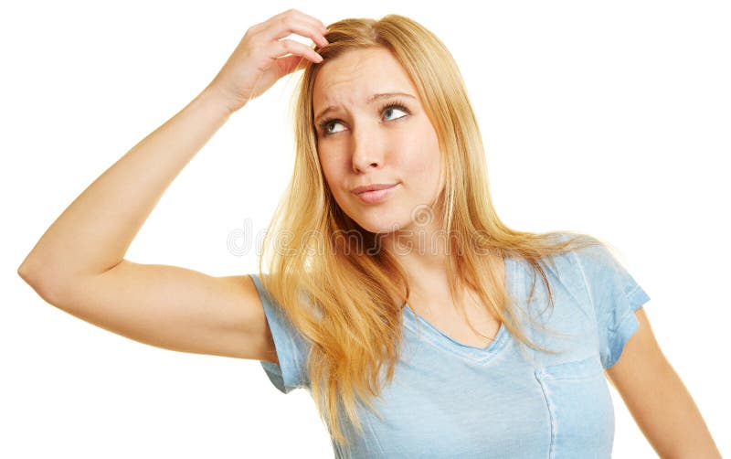 Scratching the head stock photo. Image of person, problems - 7632322