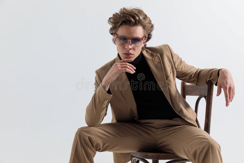 Pensive Man in Front of His First Chess Move Stock Photo - Image of ...
