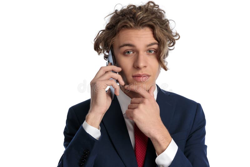 Pensive Young Man Having a Conversation and Thinking of Ways To Solve ...