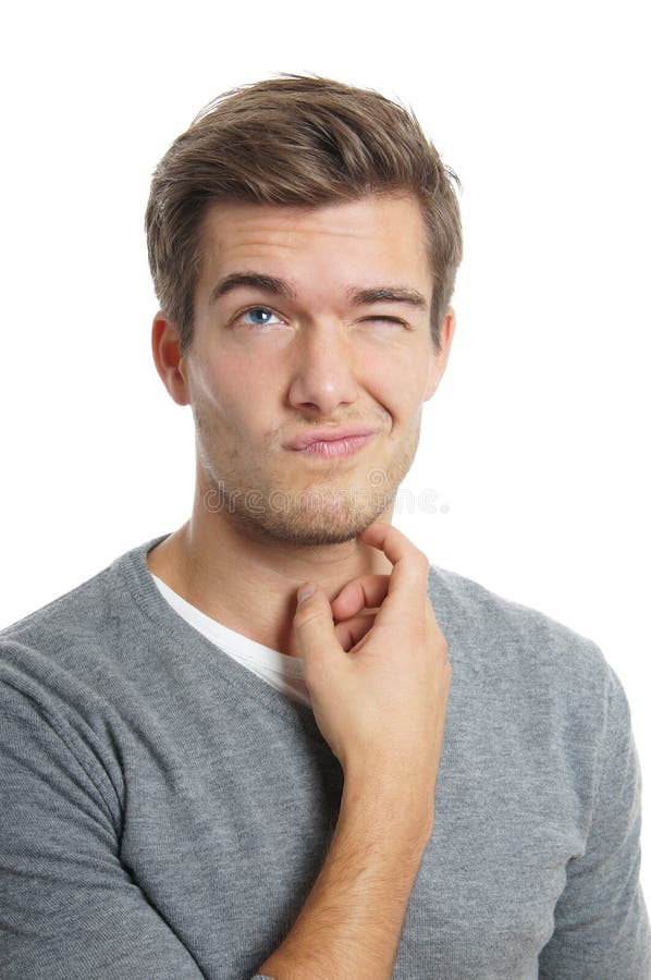 Pensive young man stock photo. Image of pensive, doubt - 36364272