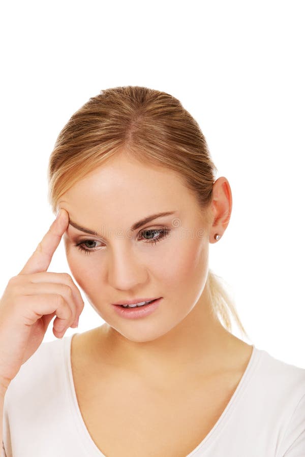 Pensive Young Woman Thinking about Something Stock Photo - Image of ...