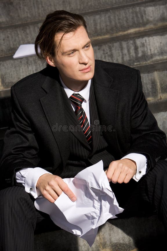Pensiveness stock photo. Image of person, businessman - 7319686