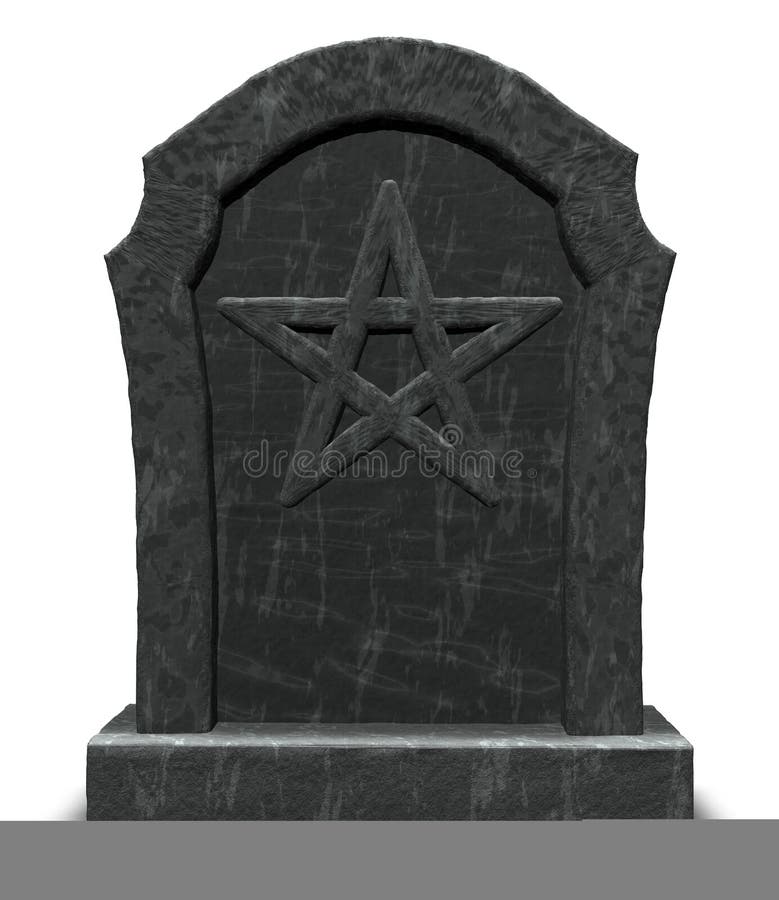 Pentacle on gravestone stock illustration. Illustration of gothic ...