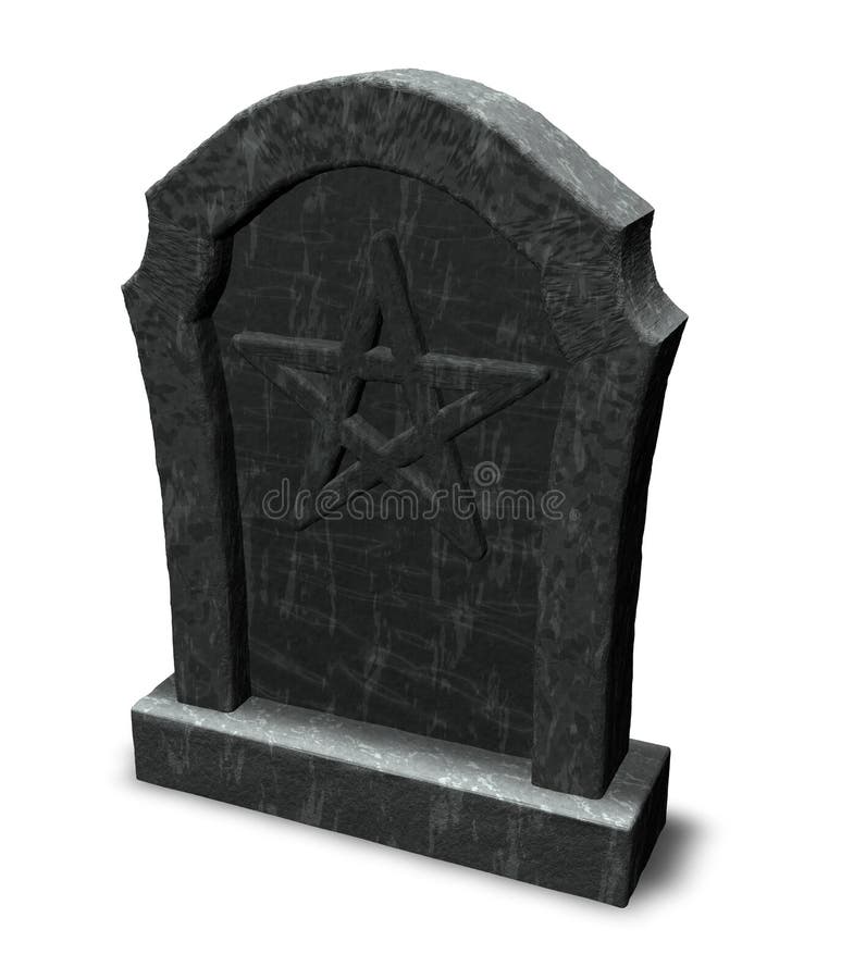 Pentacle on gravestone stock illustration. Illustration of devil - 27436754