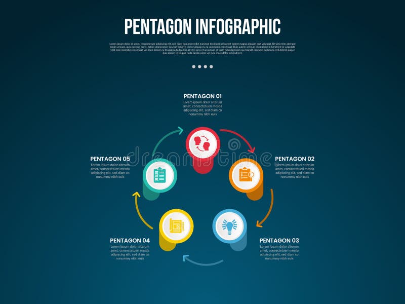 Pentagon Base Shape Template Infographic with Creative Pentagon Base on ...