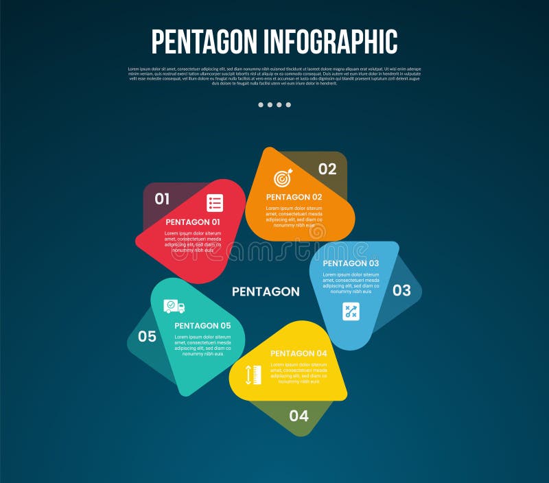 Pentagon Base Shape Template Infographic with Creative Triangle Part ...