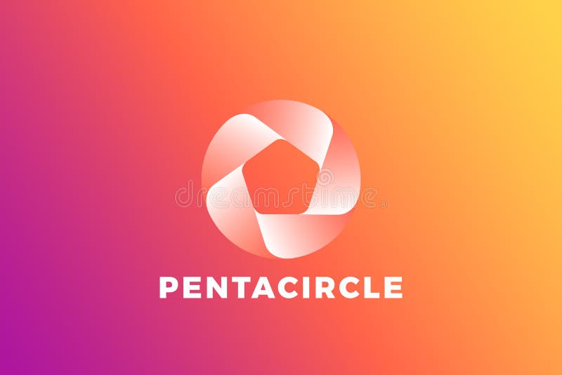 Pentagon in Circle Logo Design Vector Template Infinity Loop Style ...