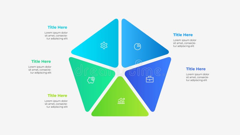 Pentagon Diagram Divided into 5 Options or Steps. Cycle Infographic ...