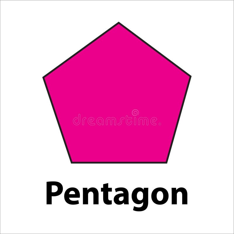 Pentagon Geometric Shape Pink Color Vector Stock Vector - Illustration ...