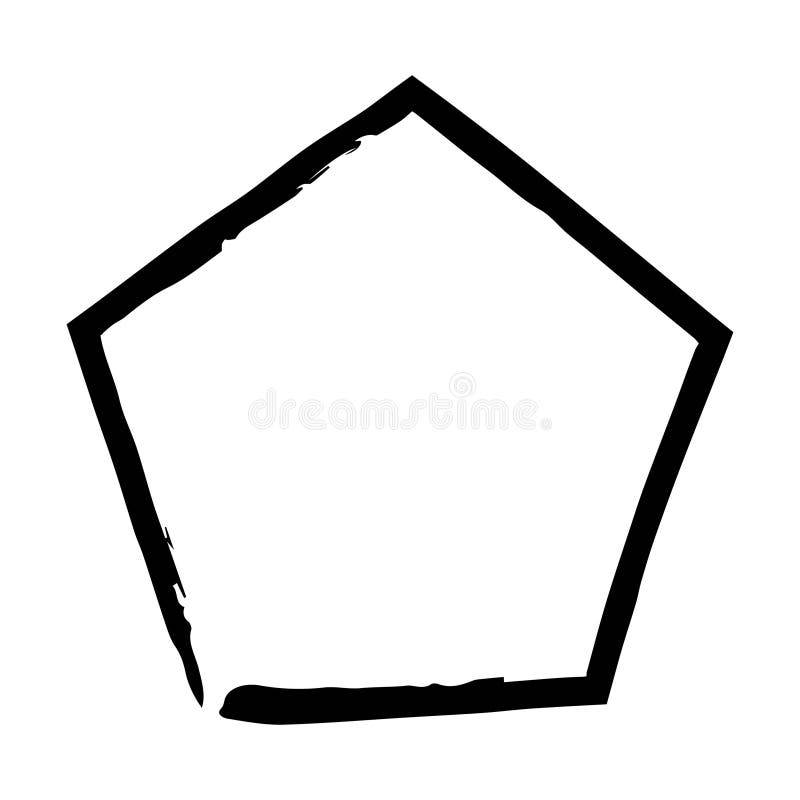 Pentagon Grunge Texture Element Frame Border Shape Icon for Decorative ...