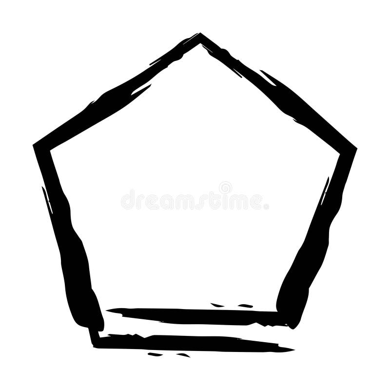 Pentagon Grunge Texture Element Frame Border Shape Icon for Decorative ...