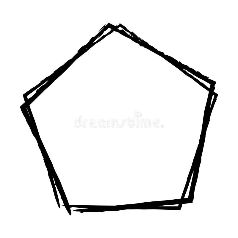 Pentagon Grunge Texture Element Frame Border Shape Icon for Decorative ...