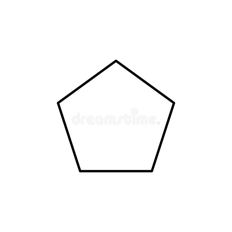 Pentagon Icon in Neon Style. Geometric Figure Element for Mobile Concept and Web Apps Stock ...