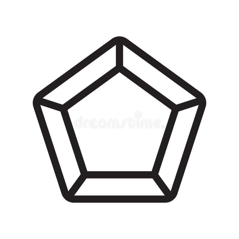 Pentagon Icon Vector Sign And Symbol Isolated On White Background ...