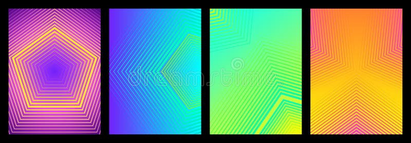 Pentagon Linear Design Background Collection Stock Vector ...