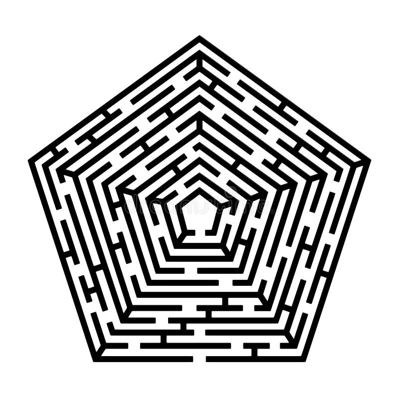 Pentagon labyrinth stock vector. Illustration of design - 8042862