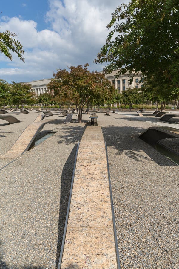 The Pentagon Memorial in Washington DC - No Names on Display Stock ...