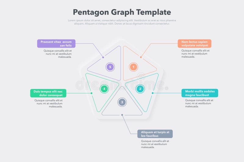 Pentagon Process Diagram with Five Colorful Steps Stock Vector ...