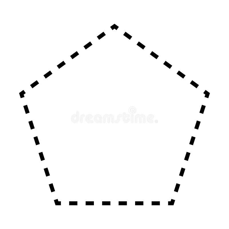 Pentagon Shape Dashed Symbol Vector Icon for Creative Graphic Design Ui ...