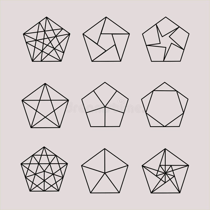 Pentagon star stock vector. Illustration of polygon - 180349700