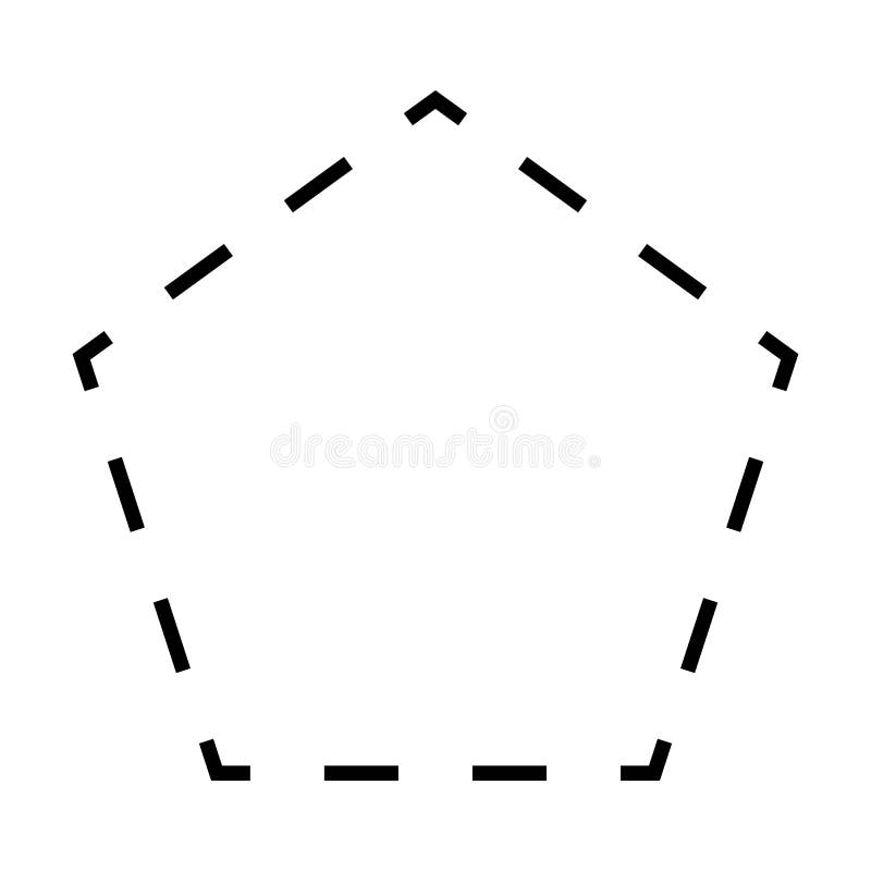 Pentagon Symbol Dashed Shape Vector Icon for Creative Graphic Design Ui ...