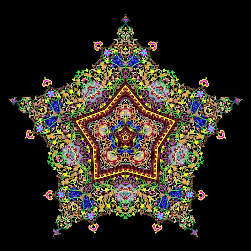 Pentagonal Mandala Five Pointed Design Element EPS Stock Vector ...