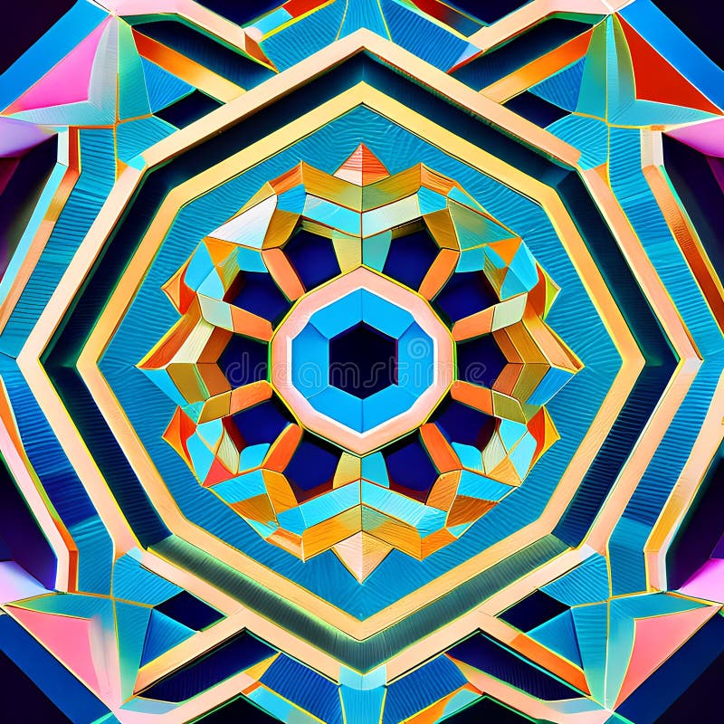 Pentagonal Paradise: an Image of a Geometric Pattern Created with Five ...