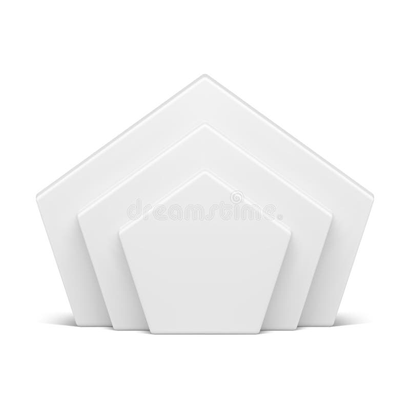 Pentagonal Platform Level Geometric Wall Basic Foundation Element Front ...