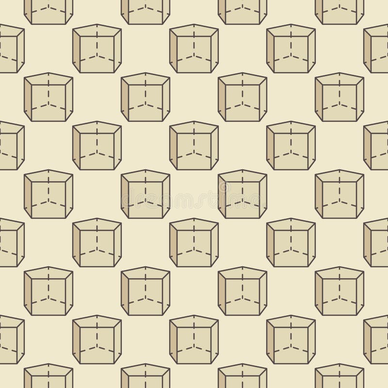Pentagonal Prism Figure Colored Seamless Pattern. Geometry Science ...