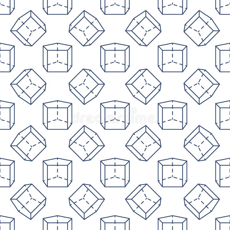 Pentagonal Prism Figure Outline Seamless Pattern - Geometry Science ...