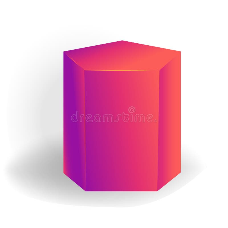 3D Arc Of Pentagonal Prism Pentaprism, Vector Illustration. Stock ...