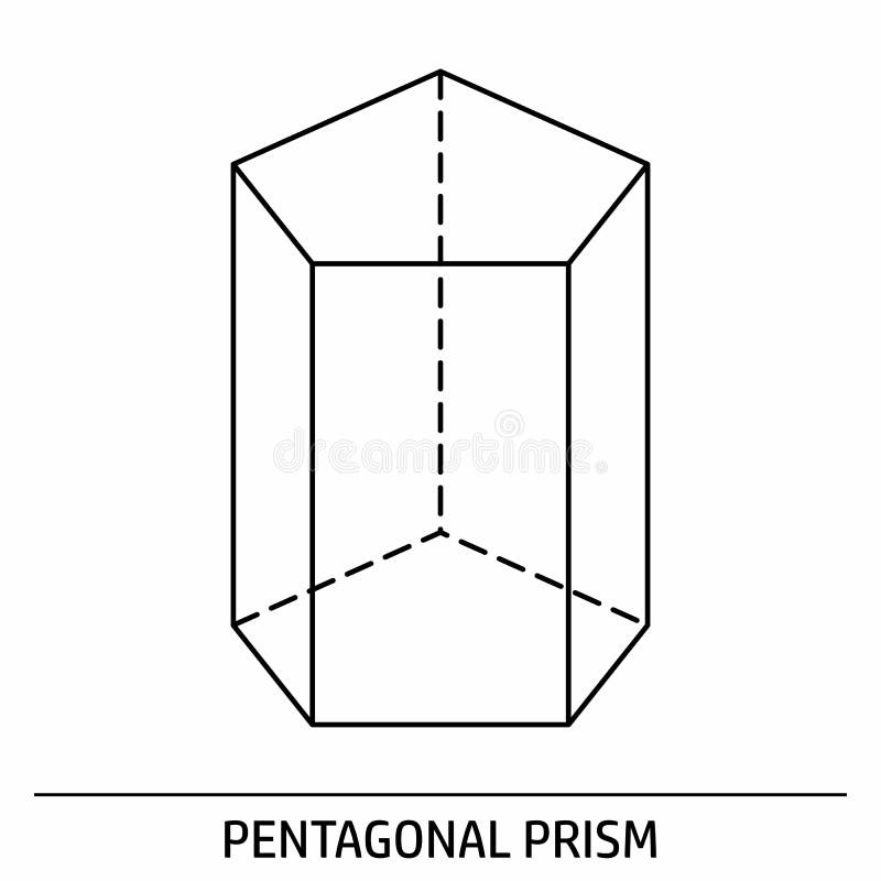 Pentagonal prism icon stock illustration. Illustration of abstract ...