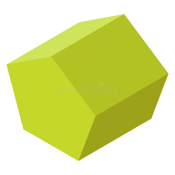 Pentagonal Prism Vector Illustration, 5 Sided Prism Basic 3d Geometric ...