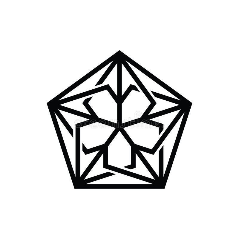Pentagonal Pattern Logo Design Stock Illustration - Illustration of ...