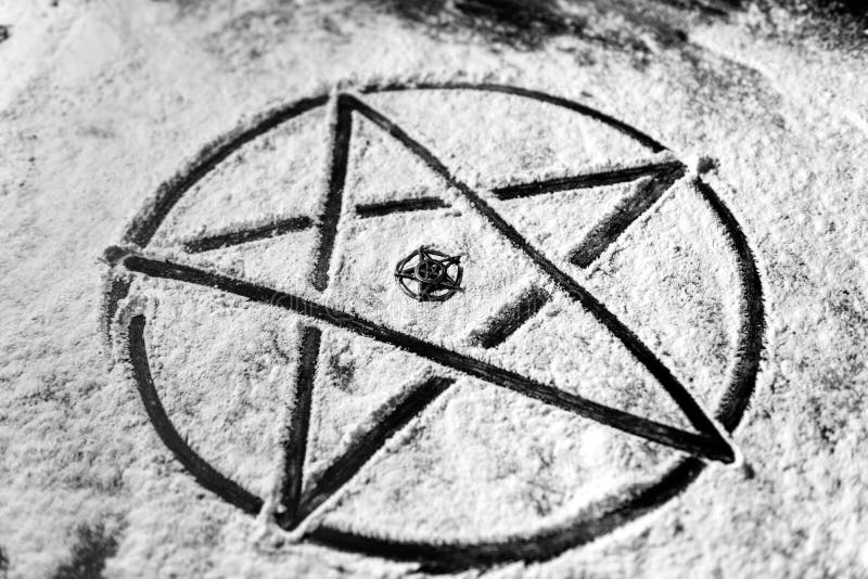 Pentagram closeup photo stock image. Image of rock, floor - 54471677
