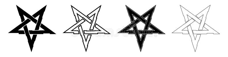 Pentagram. Inverted Star. Vector Illustration Isolated on White ...